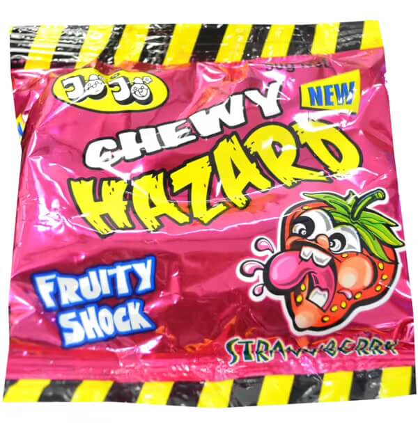 JoJo Chewy Hazard - Strawberry | Crazy Candies NZ Lolly Shop